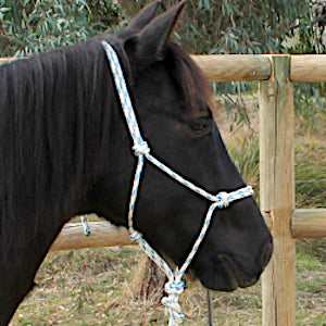 Nungar Knots Headstall - 8mm Yachting Rope, PATTERN COLOURS - Gone RIDING